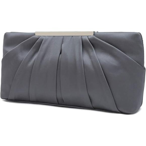 Bags | Clutch Evening Bag Elegant Pleated Satin Formal Handbag Simple ...